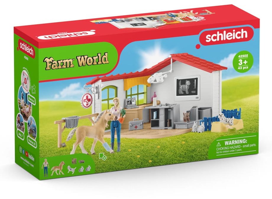 Schleich FARM WORLD Play Figure Set - Vet Practice with Animals - Farm ...