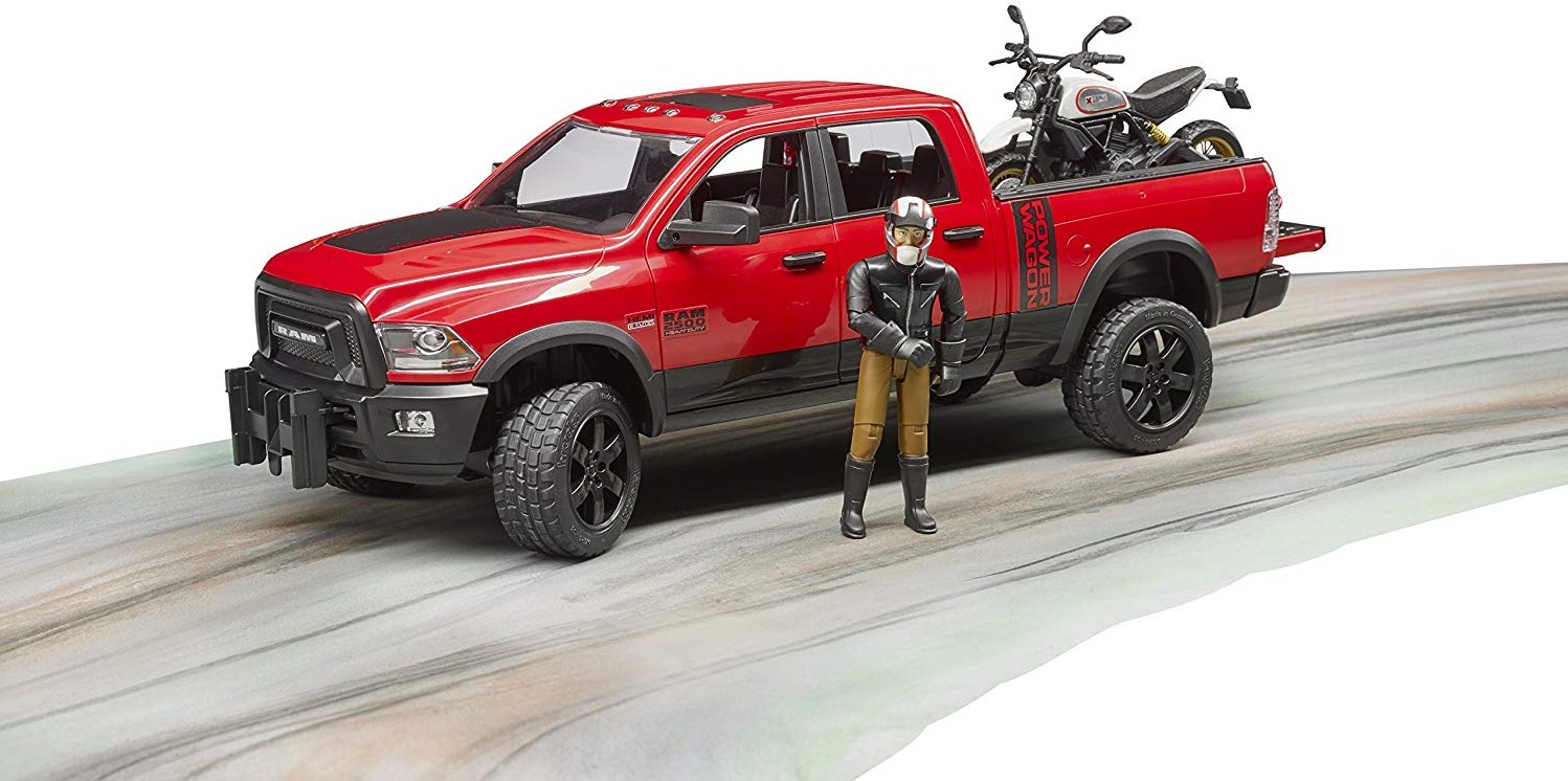 Bruder Power Wagon with Ducati Scrambler Desert Sled (02502)