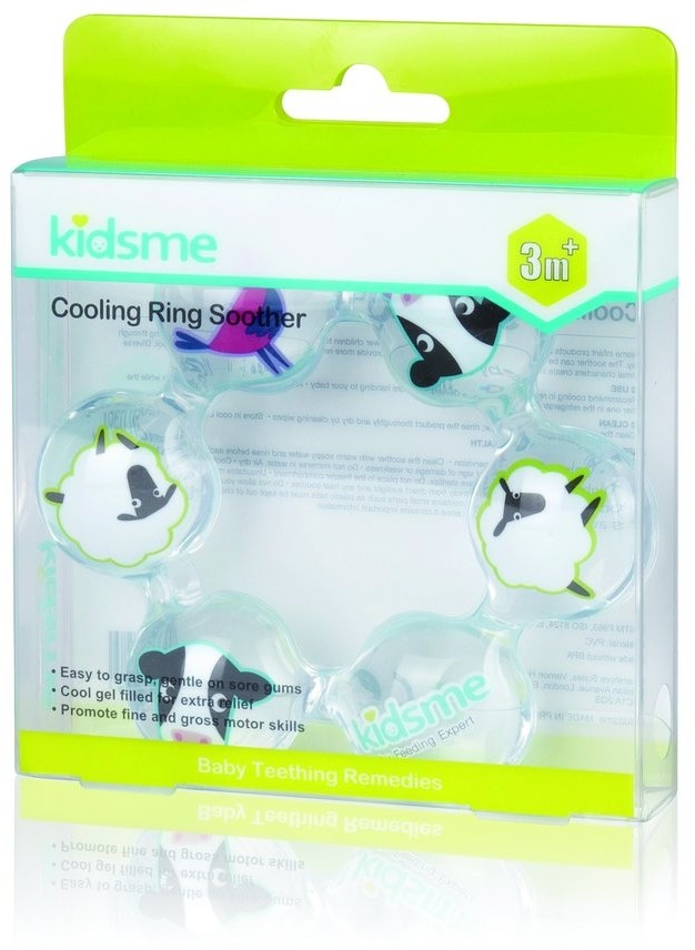 KidsMe Teething Ring Baby Cooling Teething Ring with Ice Gel Animals Soothing Cooling for Teething Pain