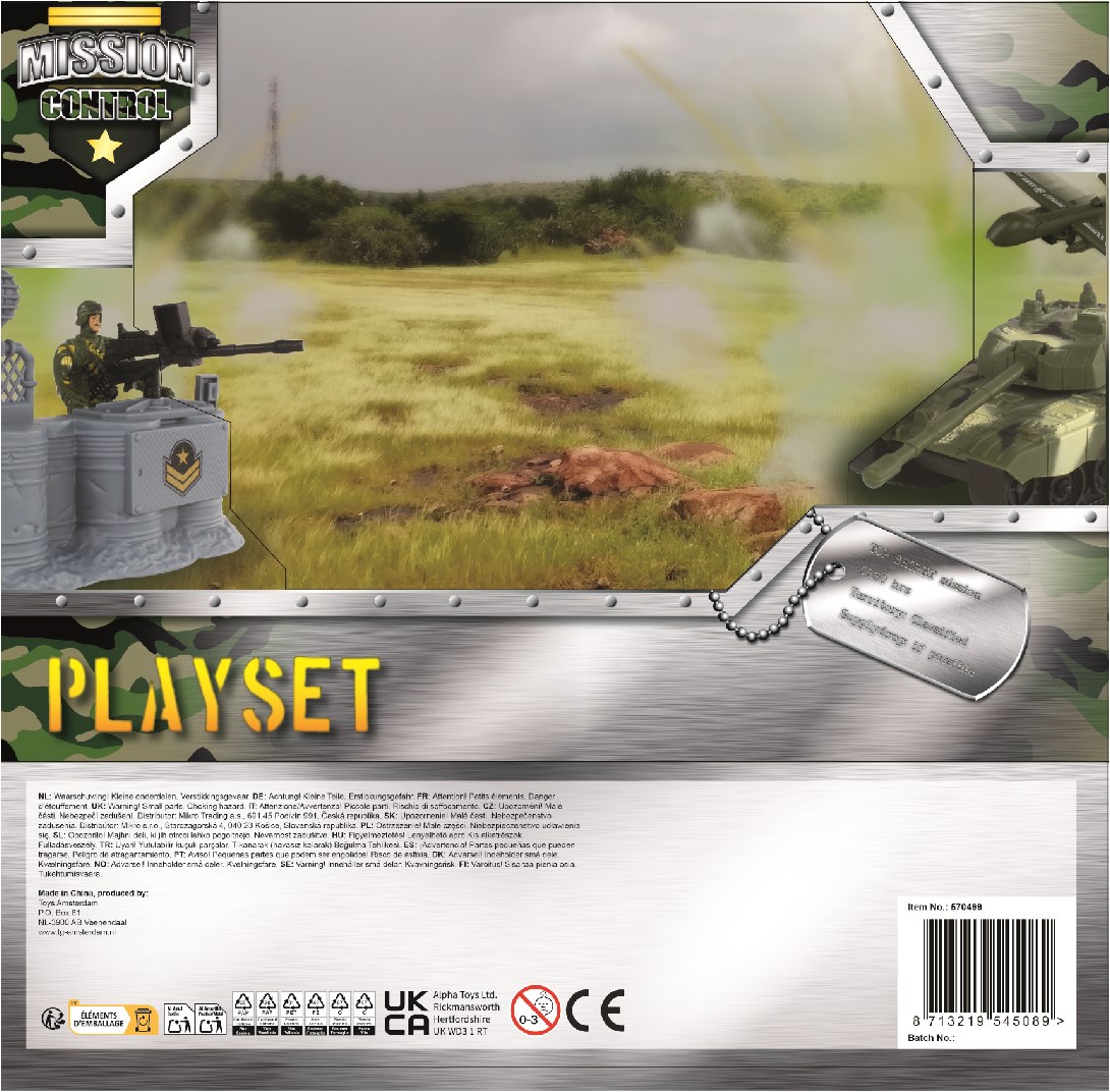 Van Manen toy tank Mission Control playset 18.5cm with accessories ...