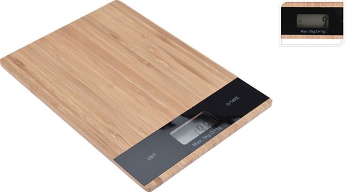 Koopman digital kitchen scale bamboo - LCD display - 5 kg capacity ...
