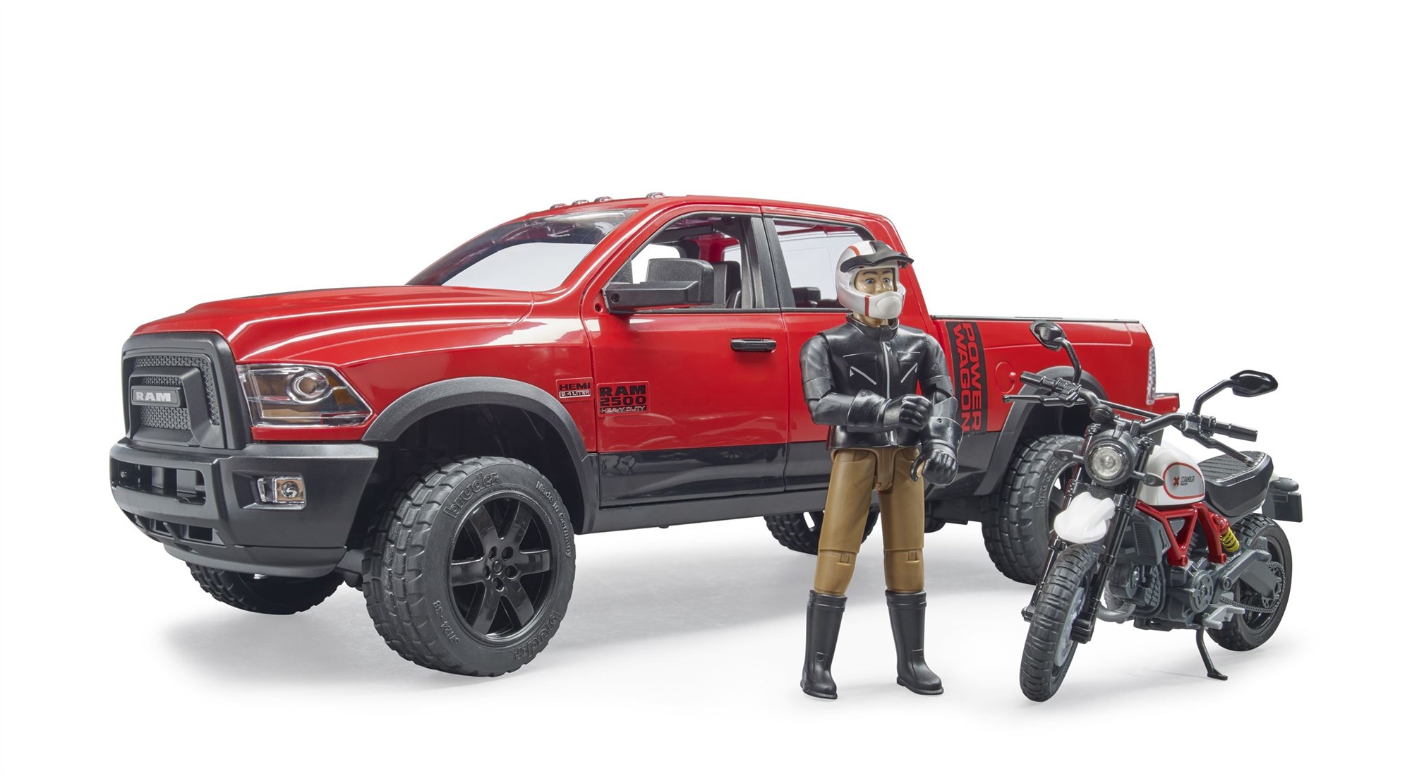 Bruder Power Wagon with Ducati Scrambler Desert Sled (02502)
