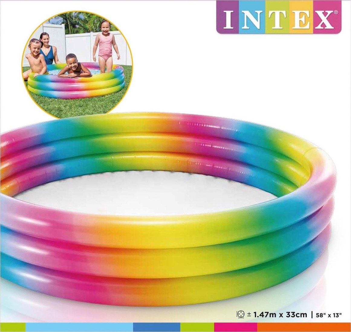 Intex inflatable pool Rainbow - 147 x 33 cm