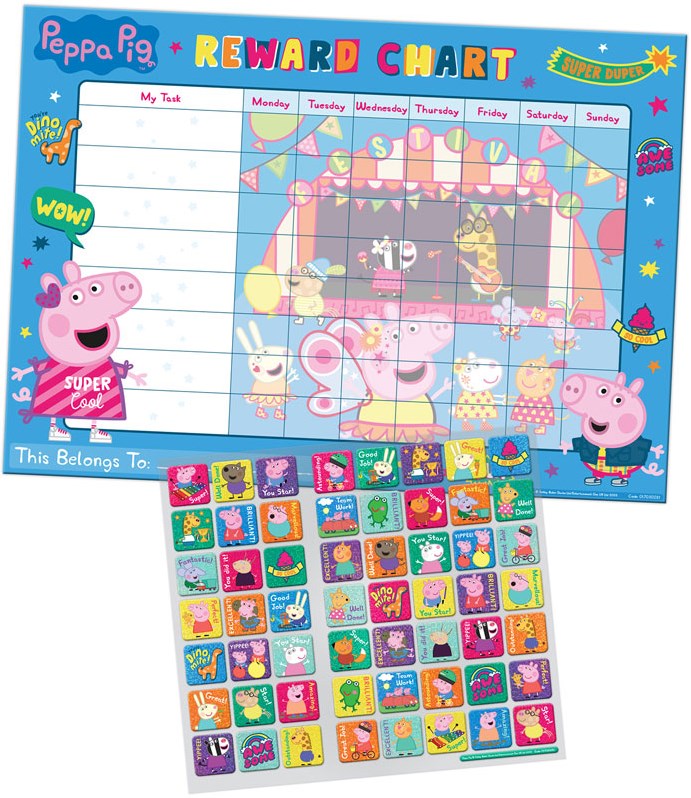 PEPPA PIG REWARD CHART AND STICKERS Planet Happy ENG