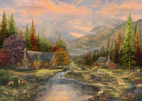 Schmidt Spiele Wooden puzzle - Mountain Scenery with Stream - 1,000 ...