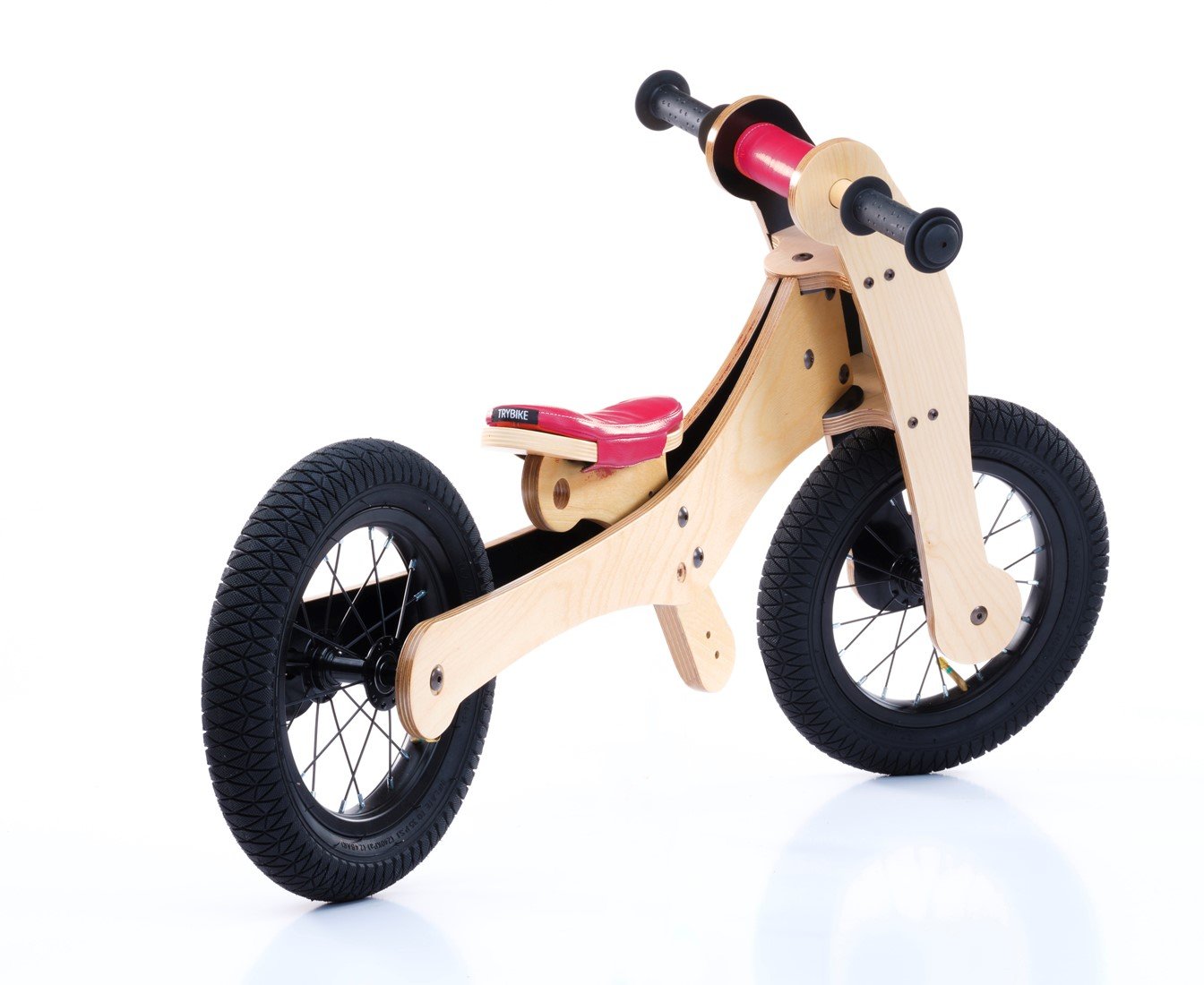 Trybike wooden balance bike 4 in 1 Red